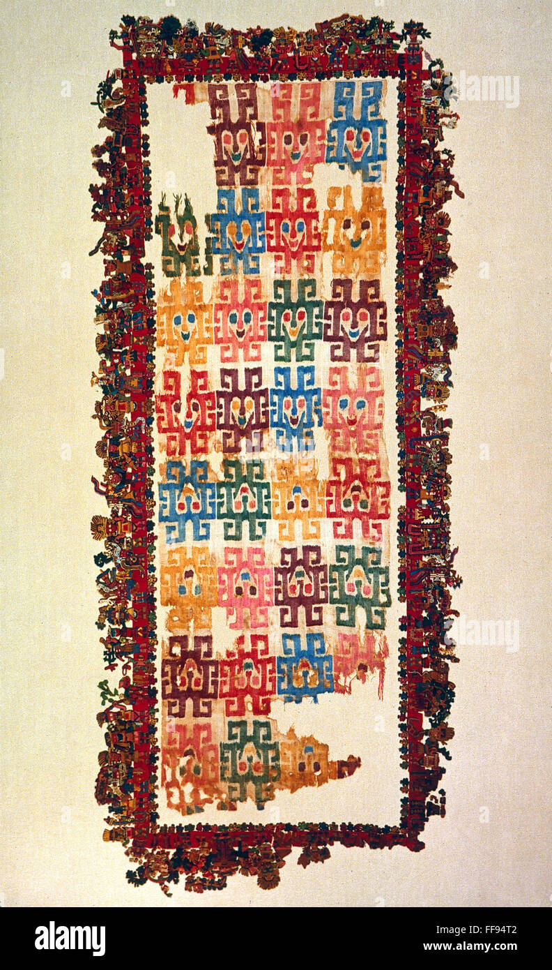 PERU: FUNERAL CLOTH. /nParacas funerary textile, wool and cotton, c300 ...