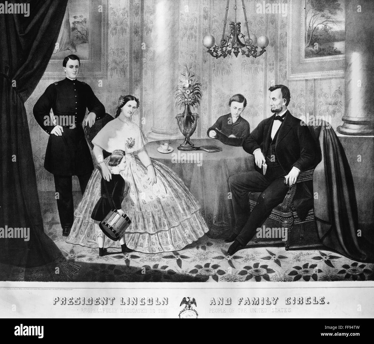 LINCOLN & FAMILY. /nPresident Abraham Lincoln with his wife, Mary Todd ...