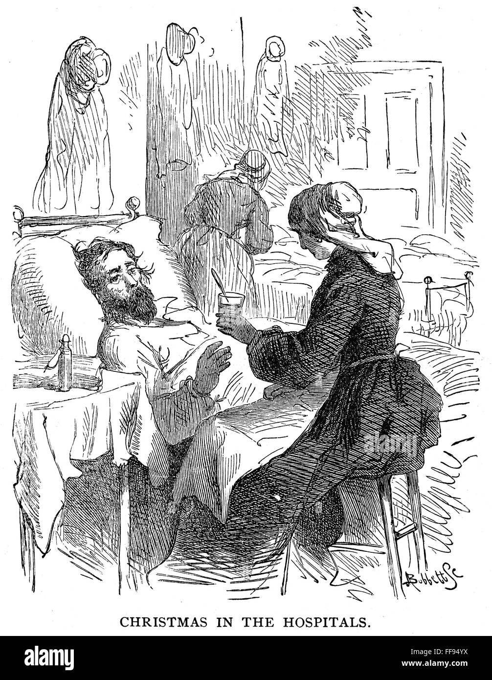 CIVIL WAR HOSPITAL. /nScene in a Union Army hospital during the ...