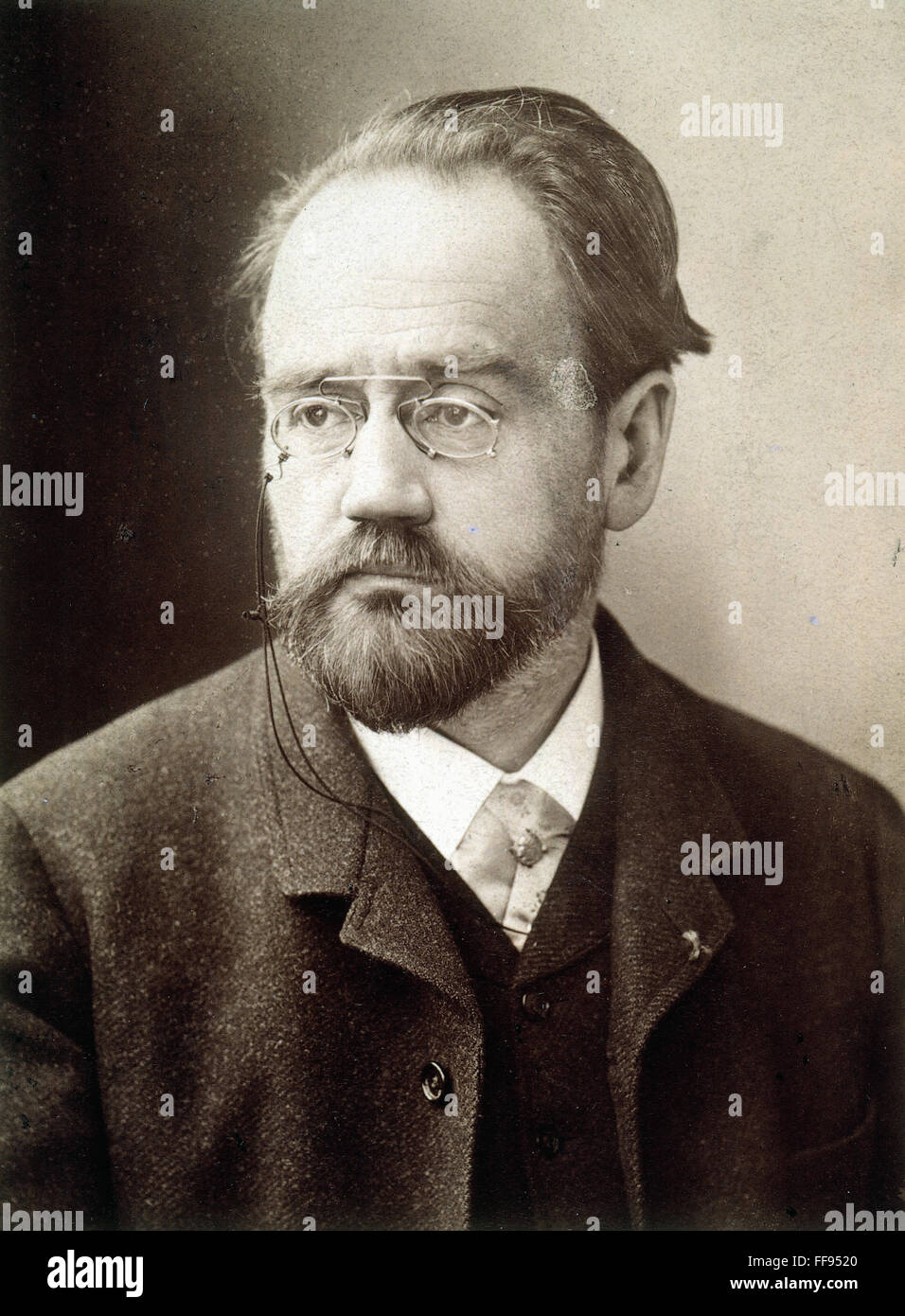 EMILE ZOLA (1840-1902). /nFrench novelist. Photographed, c1890, by ...
