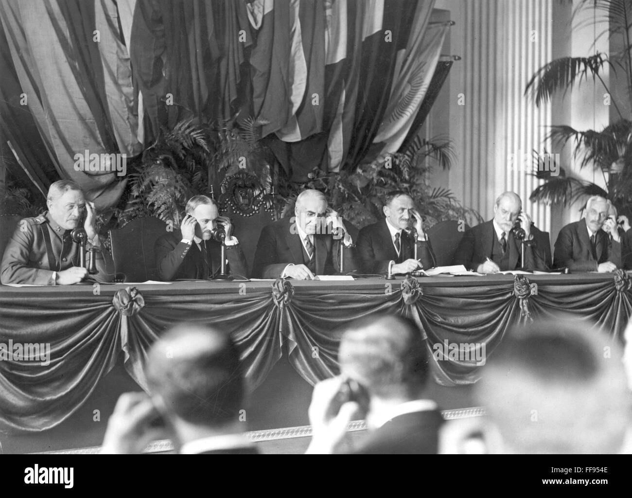 WARREN G. HARDING, 1921. /nHarding speaking with President Mario Garcia ...