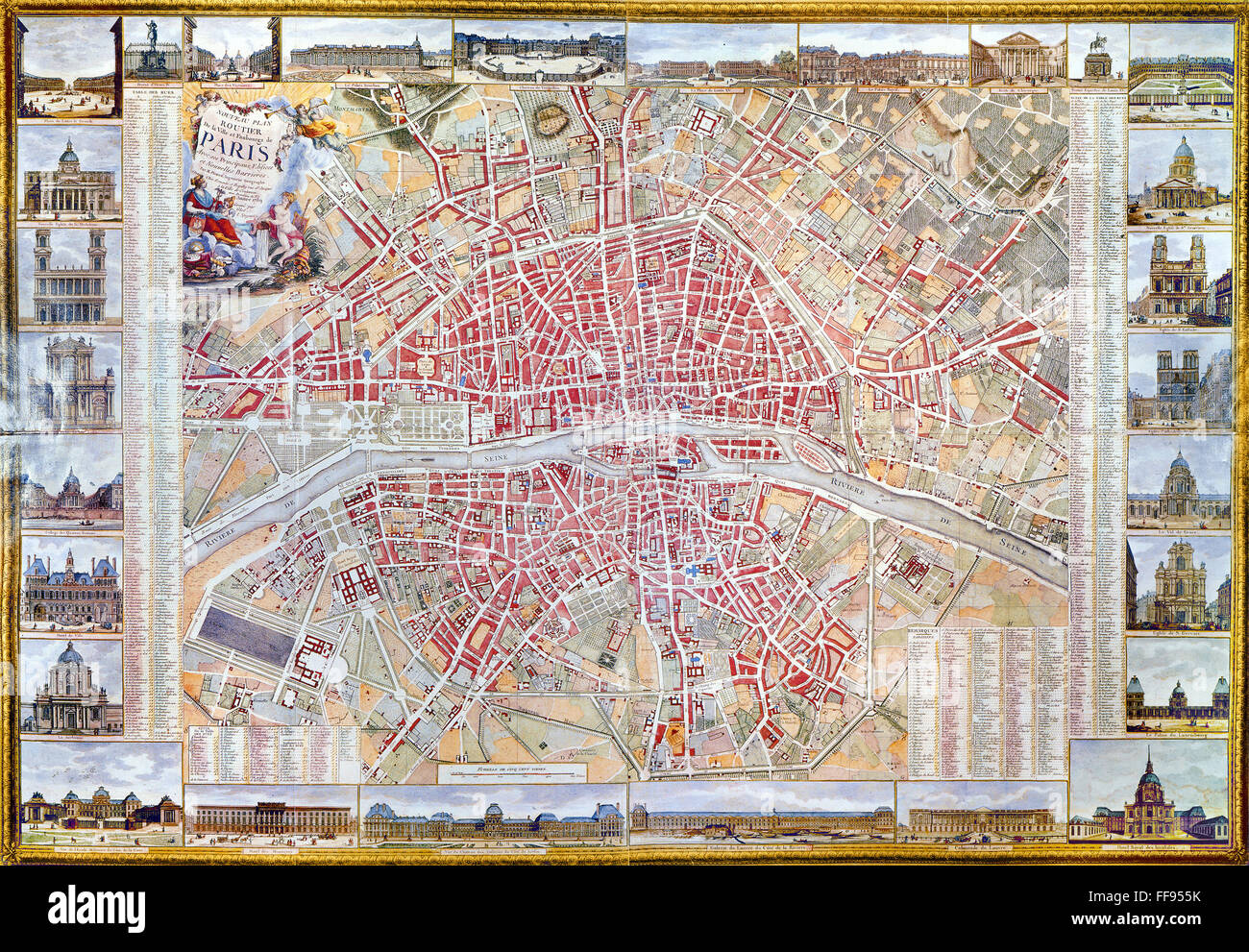 PARIS MAP, 1789. /nA map of Paris drawn in 1789, before the fall of the ...