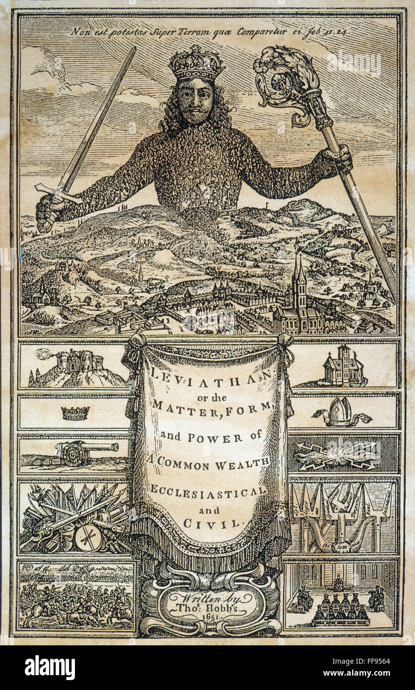 HOBBES: LEVIATHAN, 1651. /nEngraved frontispeice to the first edition ...