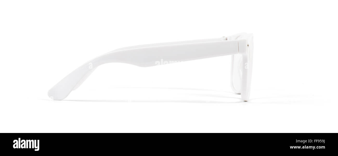 Pair of white eyeglasses Stock Photo - Alamy
