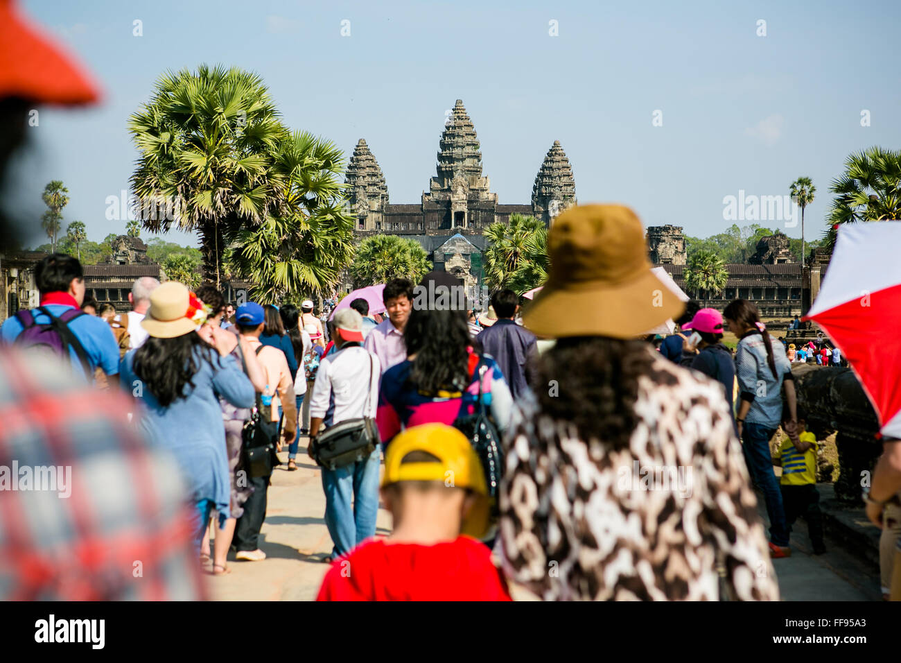 Crowds of people at angkor wat hi-res stock photography and images - Alamy
