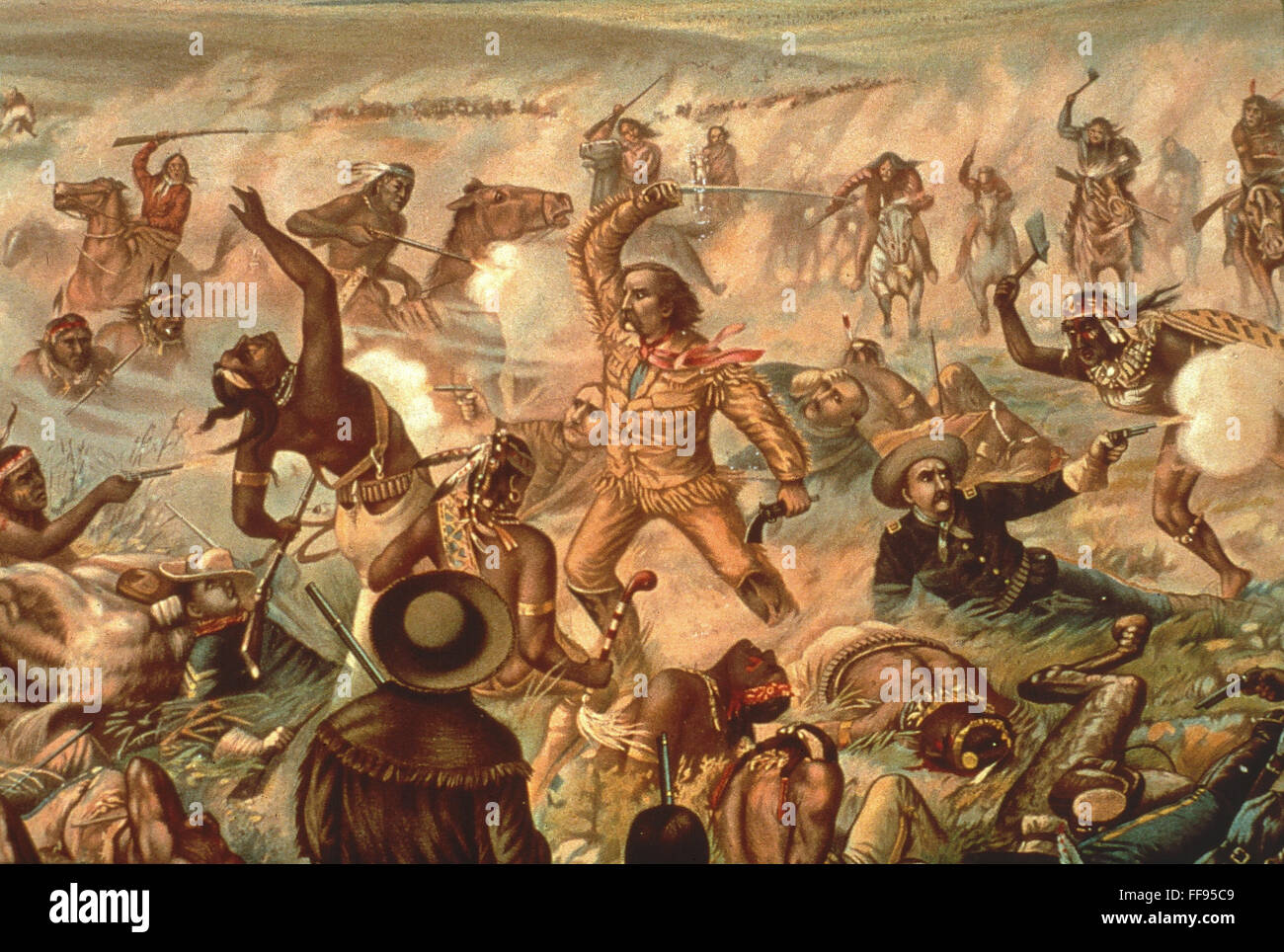 CUSTER'S LAST STAND, 1876. /nDetail of Custer from 'Custer's Last Fight ...