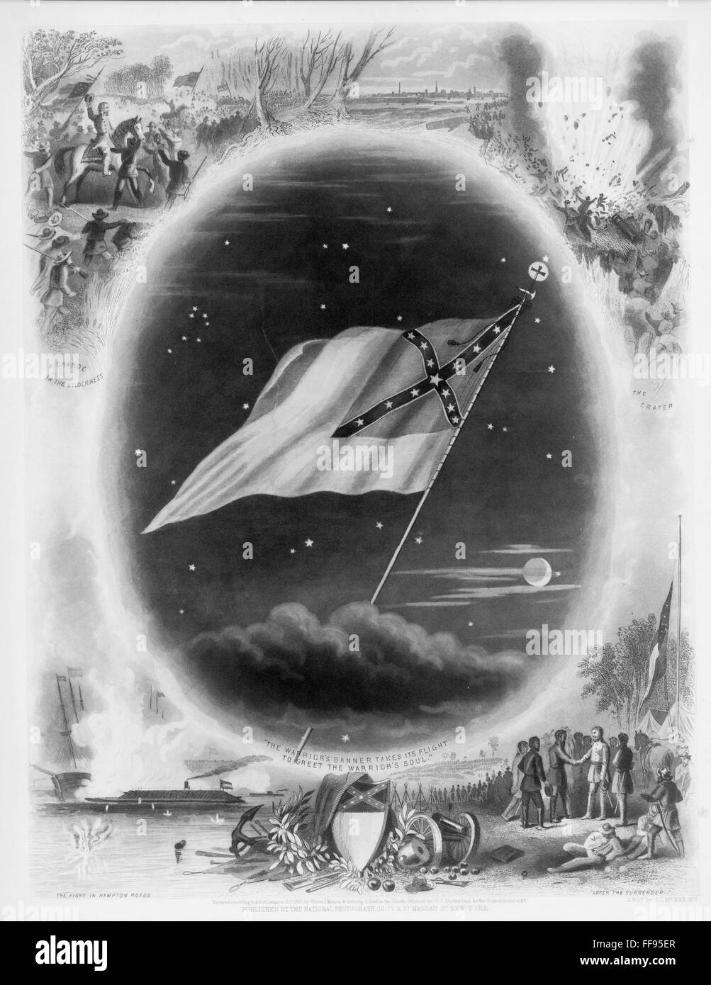 CONFEDERATE FLAG, 1867. /n'In Memoriam.' The Confederate flag ...