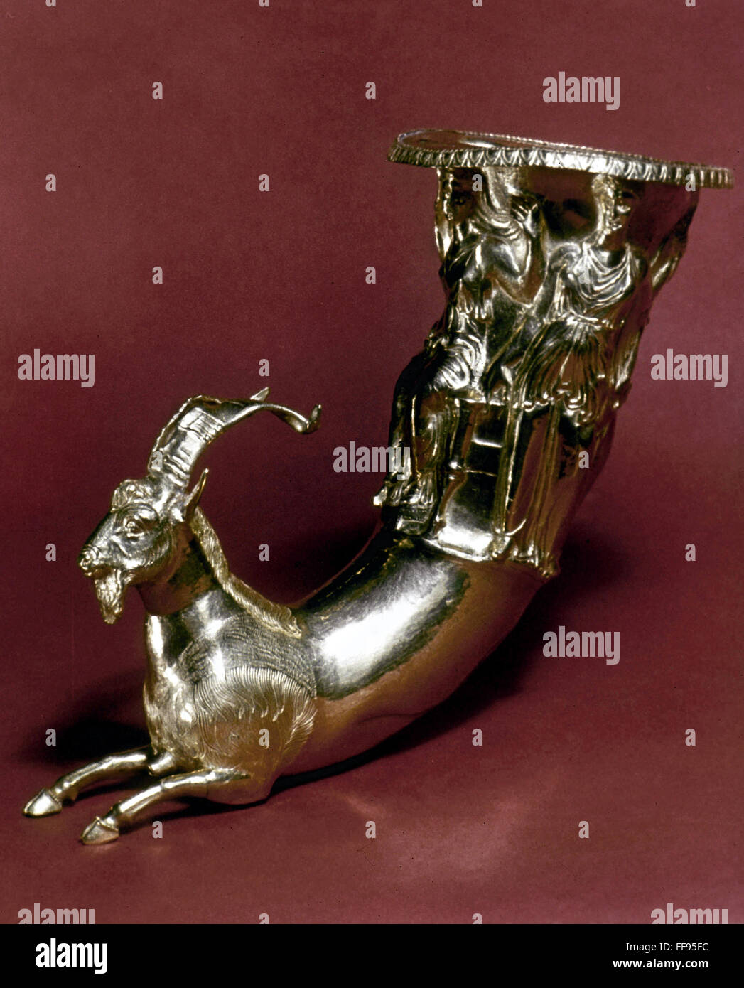 GREEK RHYTON. /nGold ram-shaped rhyton, 4th century B.C., from Greek ...