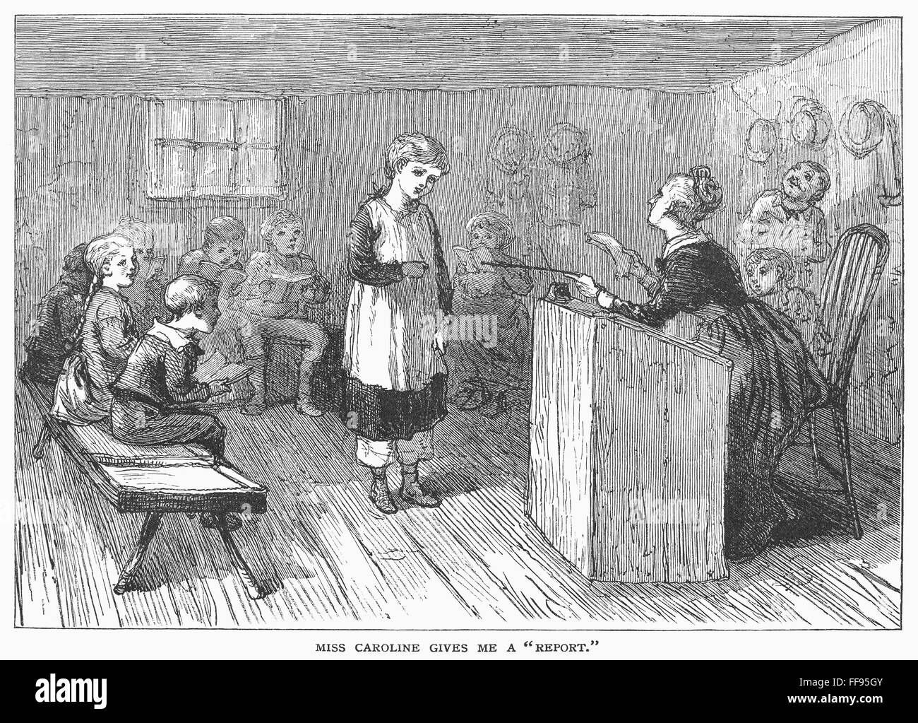 SCHOOLHOUSE, 1877. /nA lesson in an American one-room country ...
