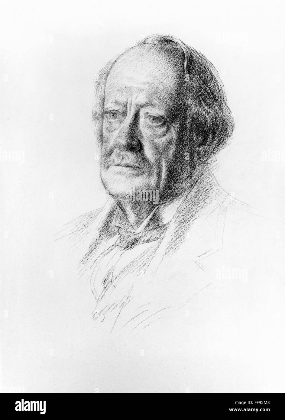 SIR J.J. THOMSON (1856-1940). /nEnglish physicist. Pencil drawing by ...