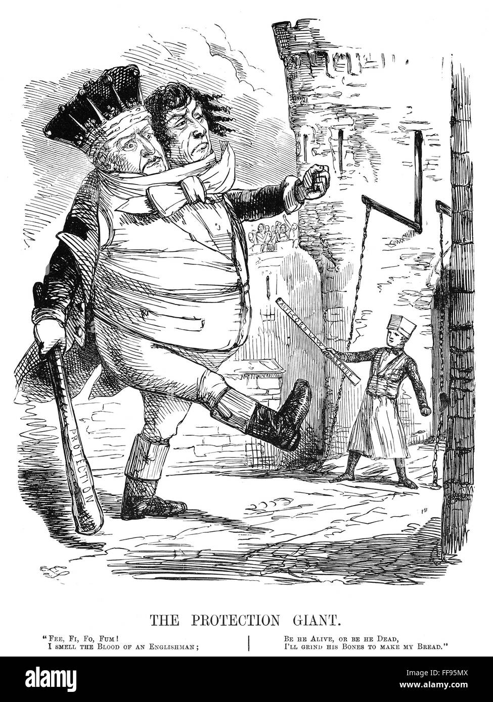 PROTECTIONISM CARTOON. /n'The Protection Giant.' English cartoon by ...