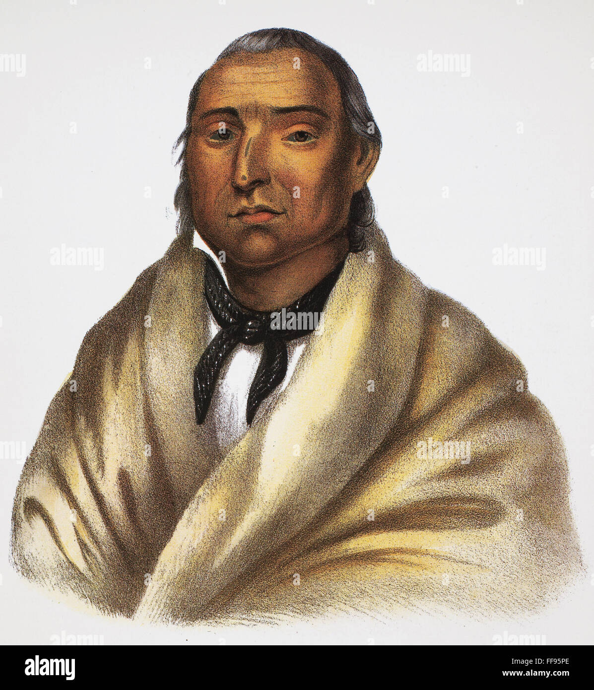 LITTLE CROW. /nNative American Sioux chief. Lithograph, 1836, after a ...
