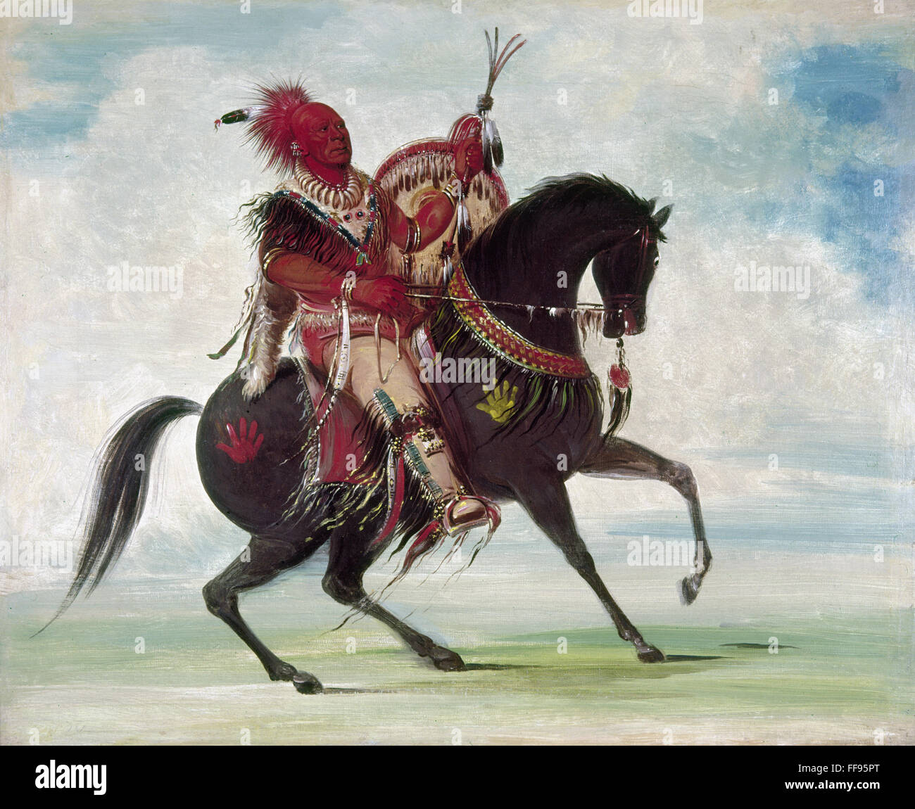 KEOKUK (c1783-1848). /nNative American Sauk chief. Oil on canvas, 1834 ...