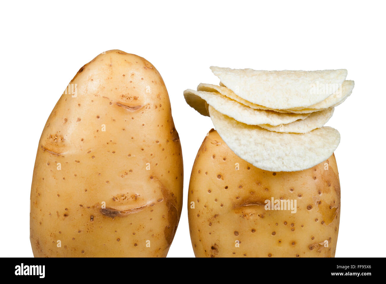 Potato on white background Stock Photo - Alamy