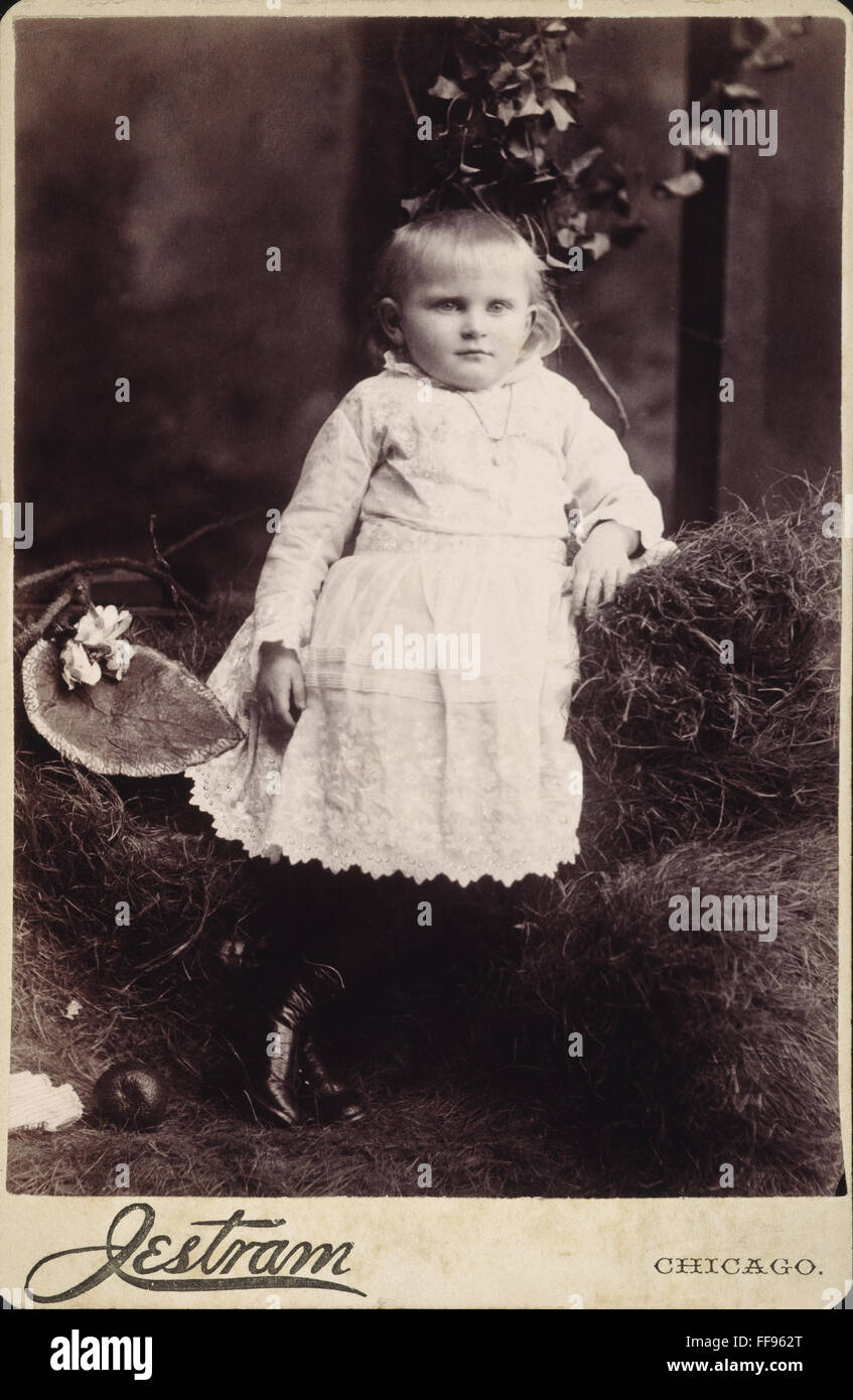 CHILD, 1885. /nOriginal cabinet photograph, 1885, of an unidentified ...