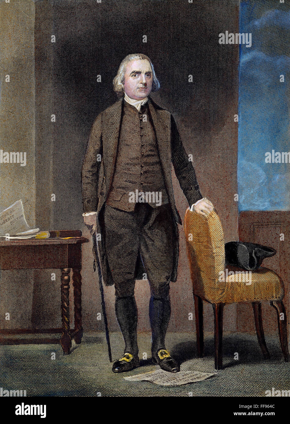 SAMUEL ADAMS (1722-1802). /nAmerican revolutionary politican. 19th ...