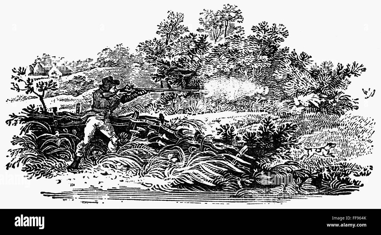 HUNTING SCENE, c1800. /nWoodcut, c1800, by Thomas Bewick (1753-1828 ...