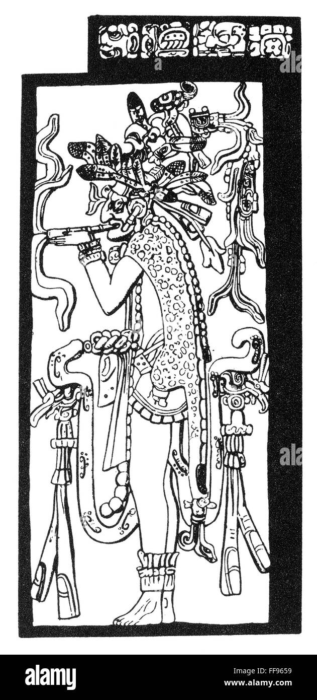 MAYAN RELIEF, c300 A.D. /nStone relief, c300 A.D., from a Mayan temple ...