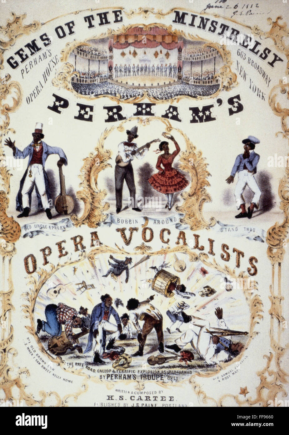 MINSTREL SHOW, 1882. /nLithograph sheet music cover for numbers ...