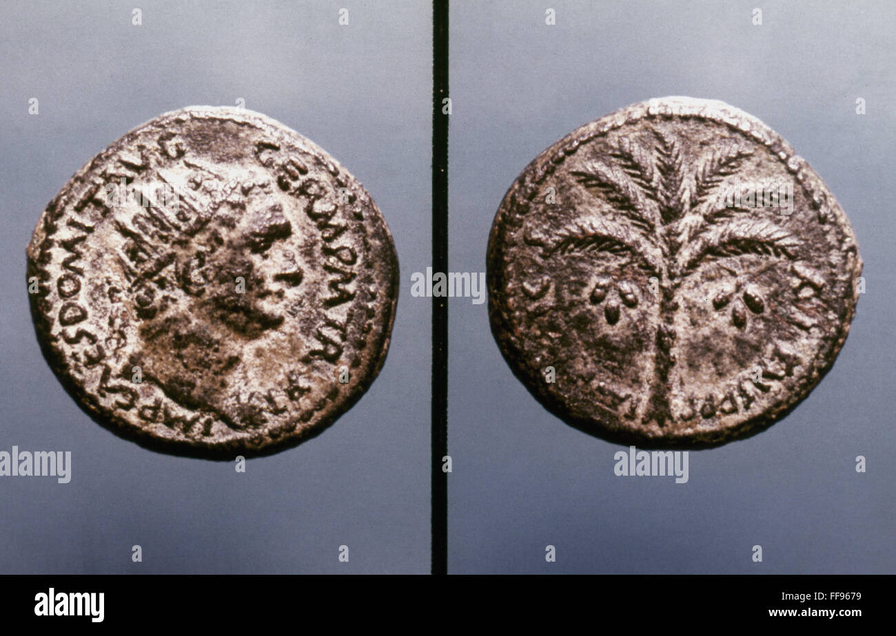 JUDAEAN COPPER COIN /nwith portrait and titles of the Roman emperor ...