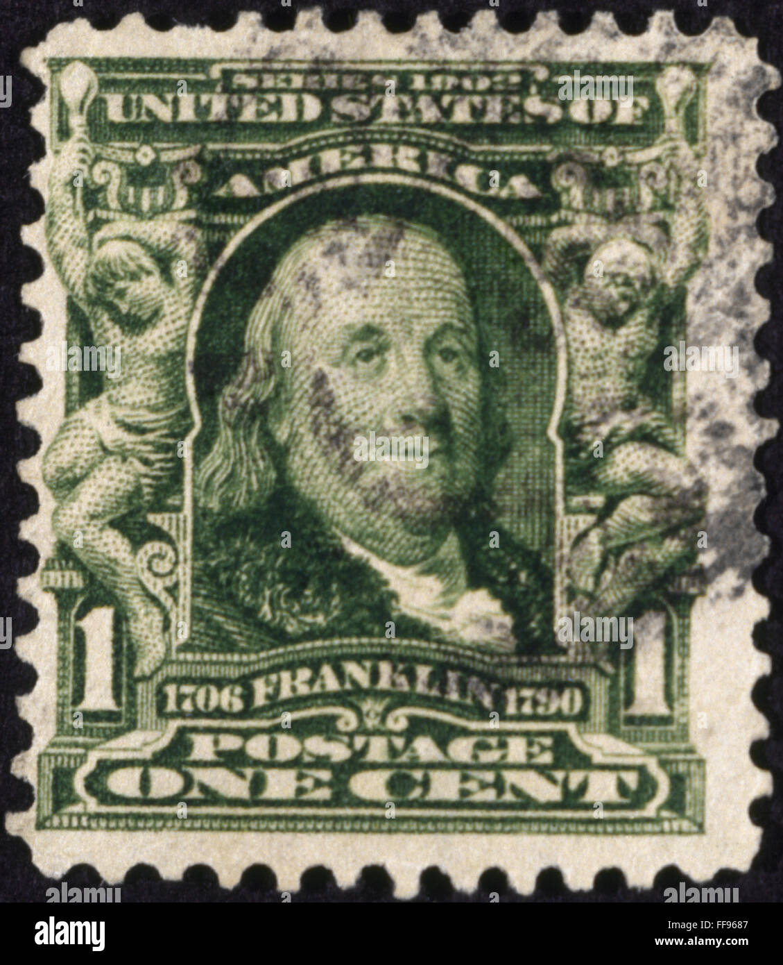 U.S. STAMP: FRANKLIN, 1903. /nAmerican printer, publisher, scientist ...