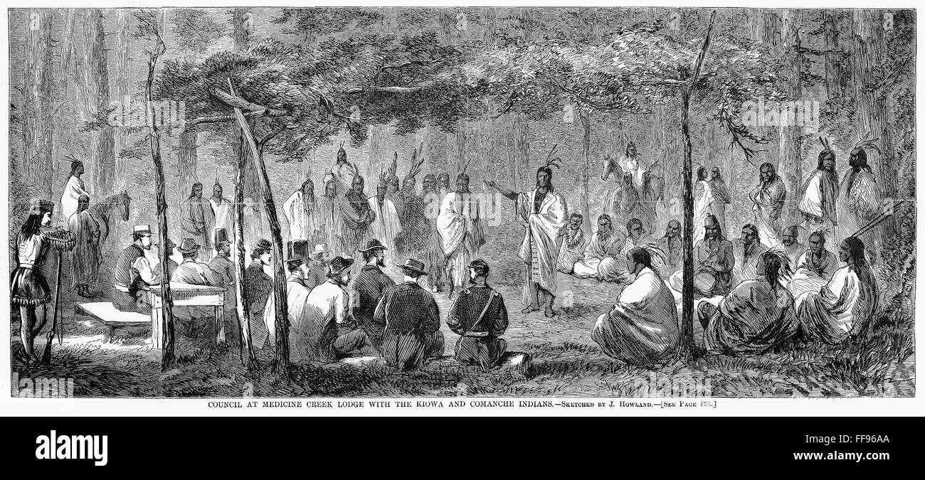 NATIVE AMERICAN PEACE COUNCIL, 1867. /nThe 1867 peace council at ...