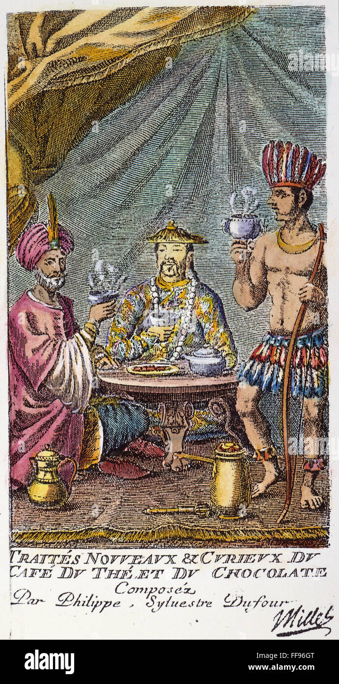 COFFEE, TEA & CHOCOLATE, 1685. /nAn Arab drinking his native coffee, a ...
