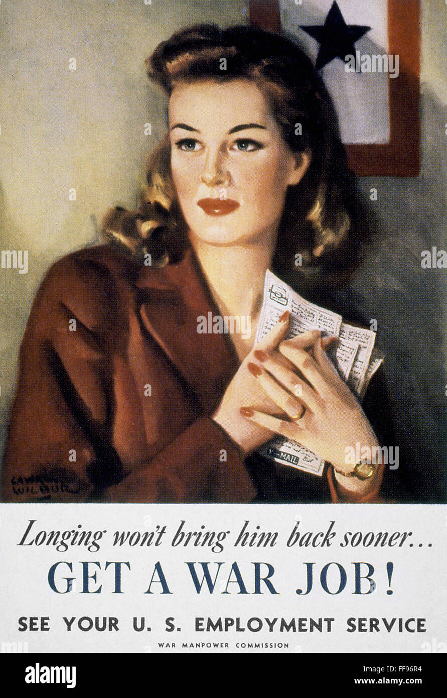 WW II: EMPLOYMENT SERVICE. /nGet a War Job: U.S. World War II poster ...