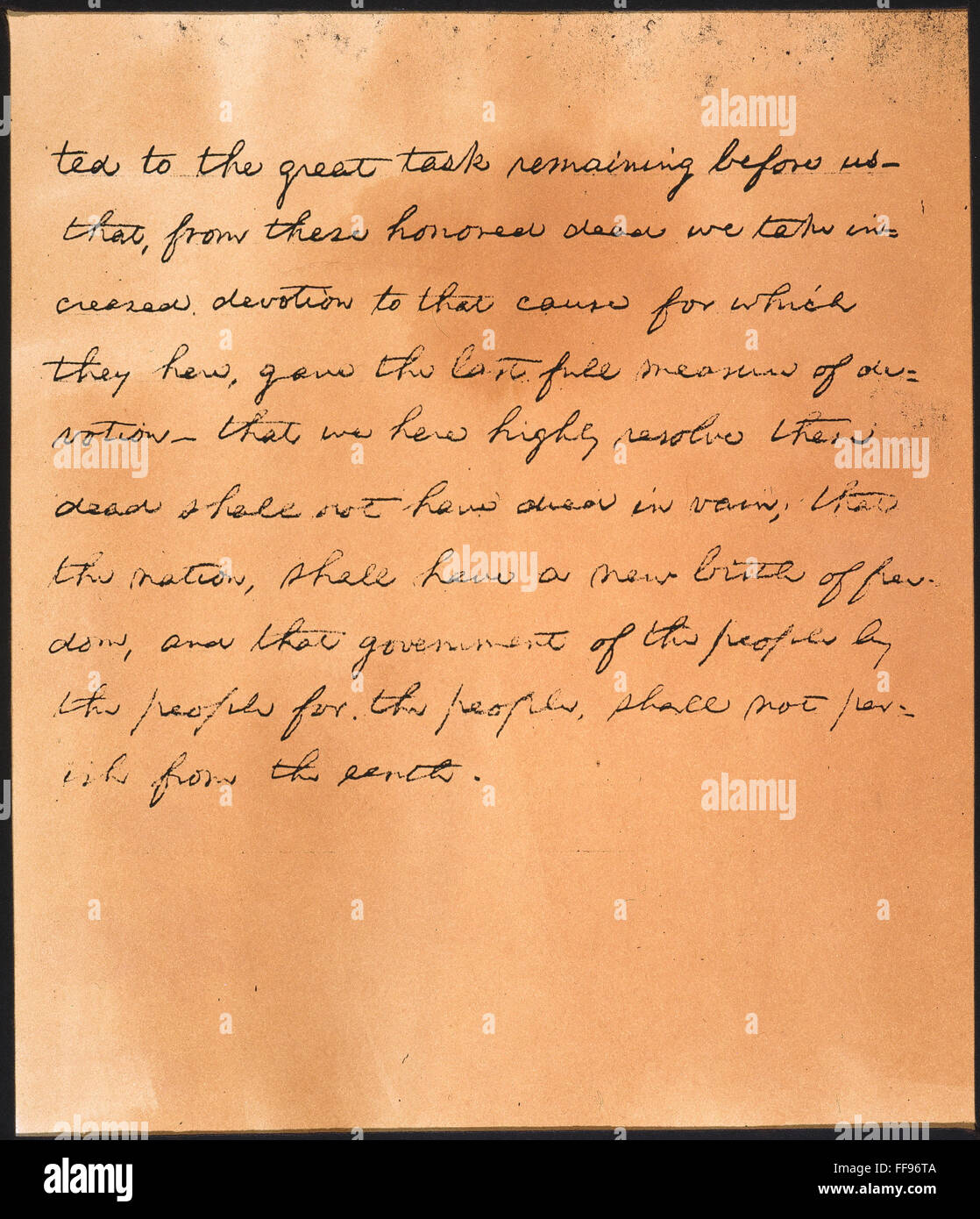 GETTYSBURG ADDRESS. /nSecond and final page of the Nicolay copy of the ...