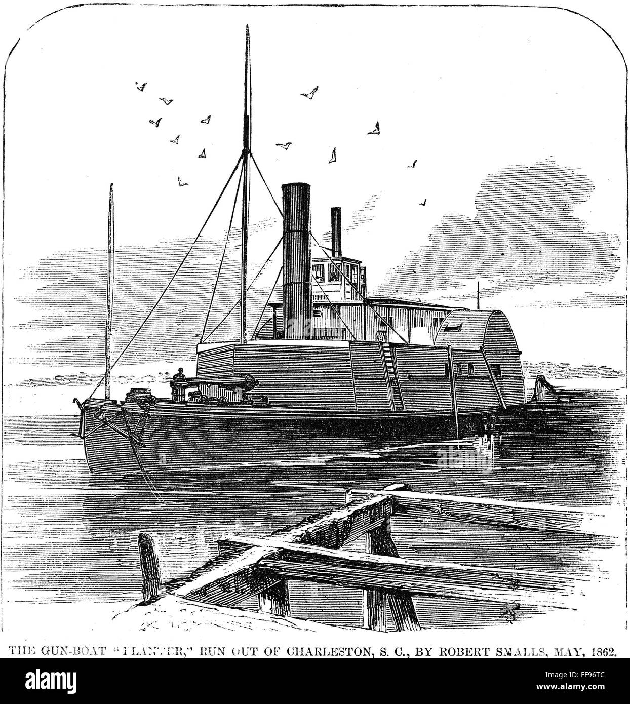 CONFEDERATE SHIP, 1862. /nThe Confederate gunboat 'Planter' that Robert ...