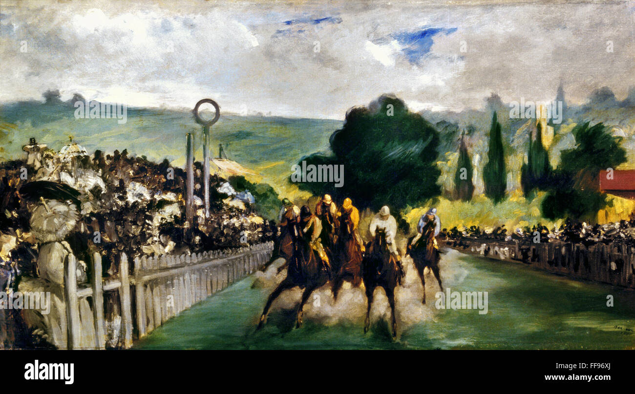 MANET: LONGCHAMPS, 1867. /n'Race at Longchamps (Paris).' Oil on canvas ...
