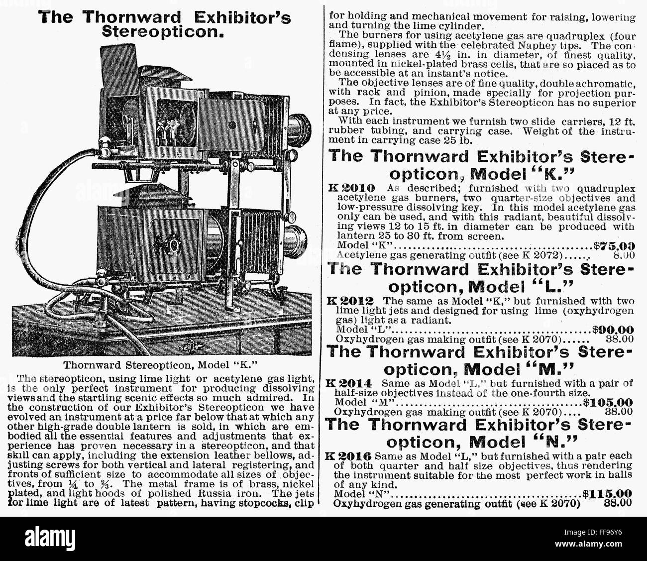 STEREOPTICON, 1900. /nAs advertised in the 1900 Montgomery Ward mail ...
