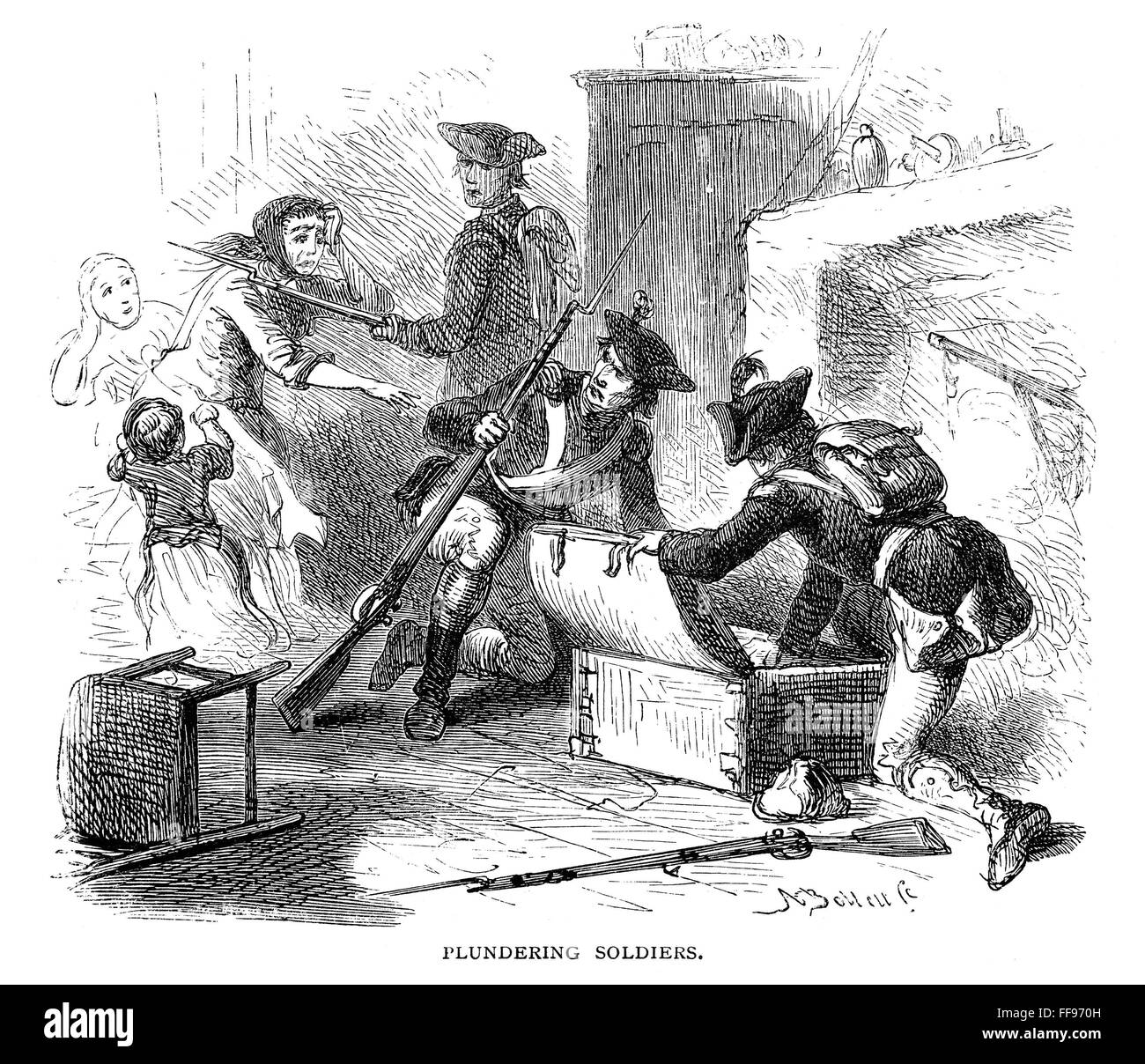 PLUNDEREING LOYALIST, 1770s. /nContinental soldiers plunder a Loyalist ...