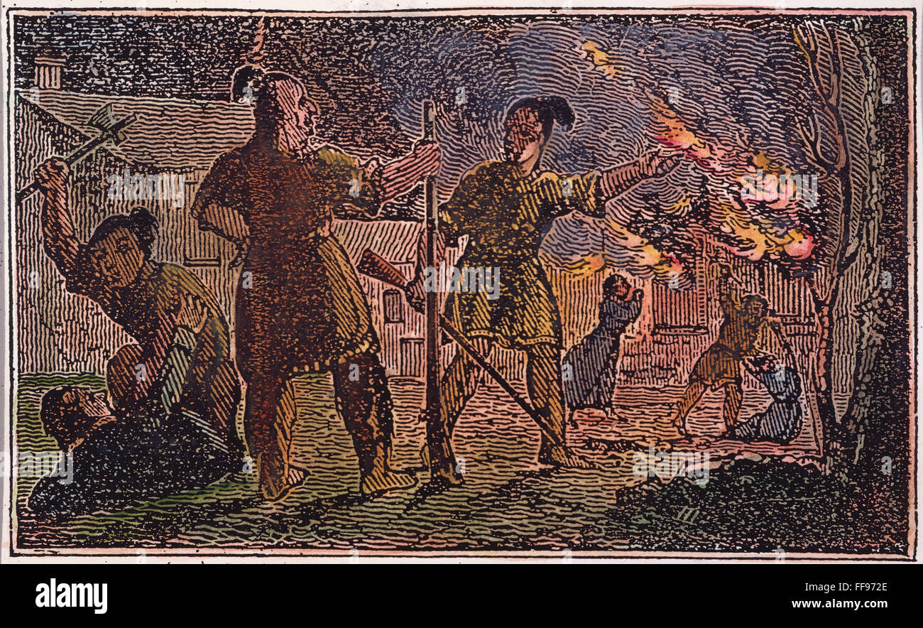 DEERFIELD MASSACRE, 1704. /nThe Native American attack on Deerfield ...