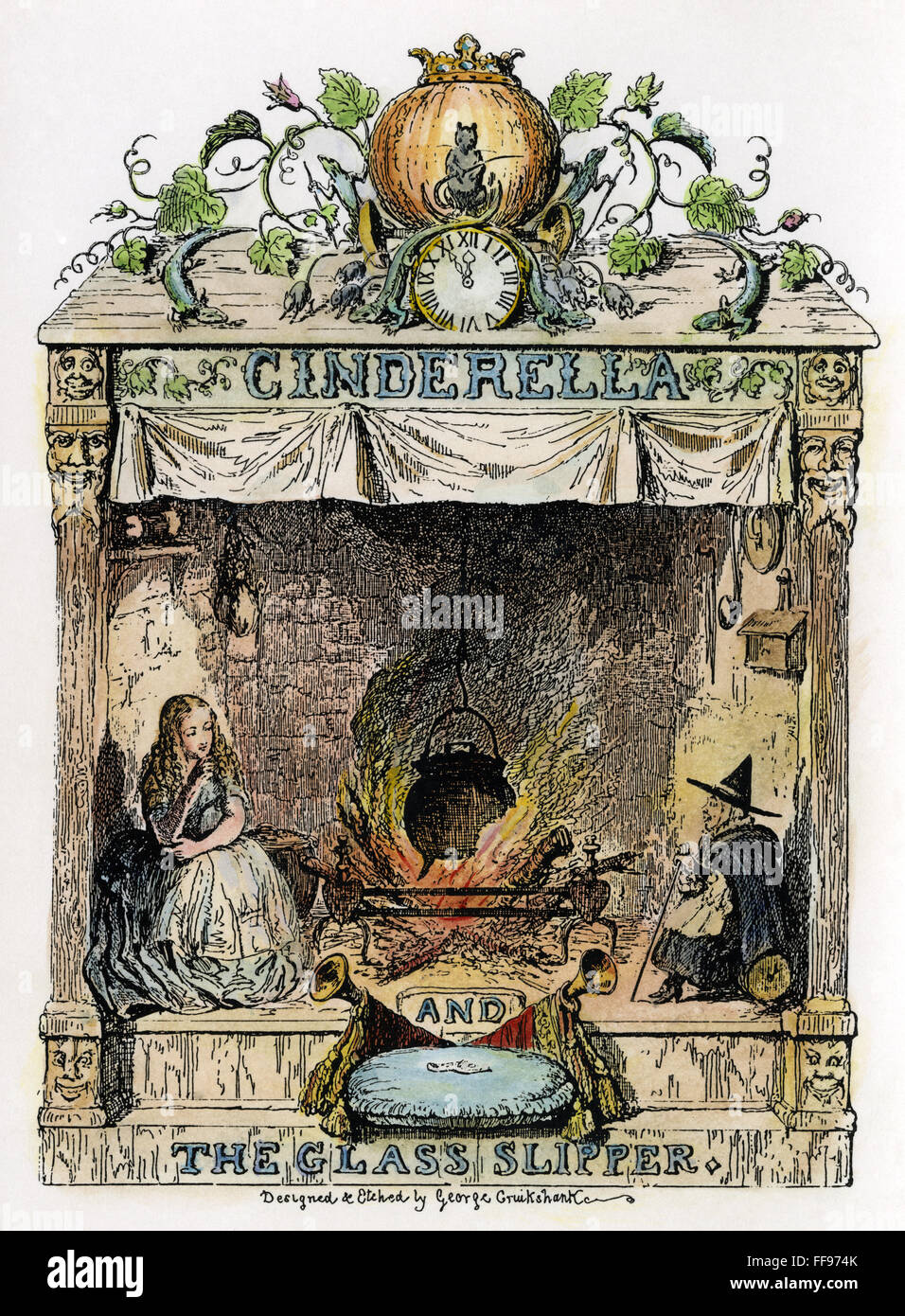 PERRAULT: CINDERELLA, 1854. /nTitle page of Cinderella and the Glass ...