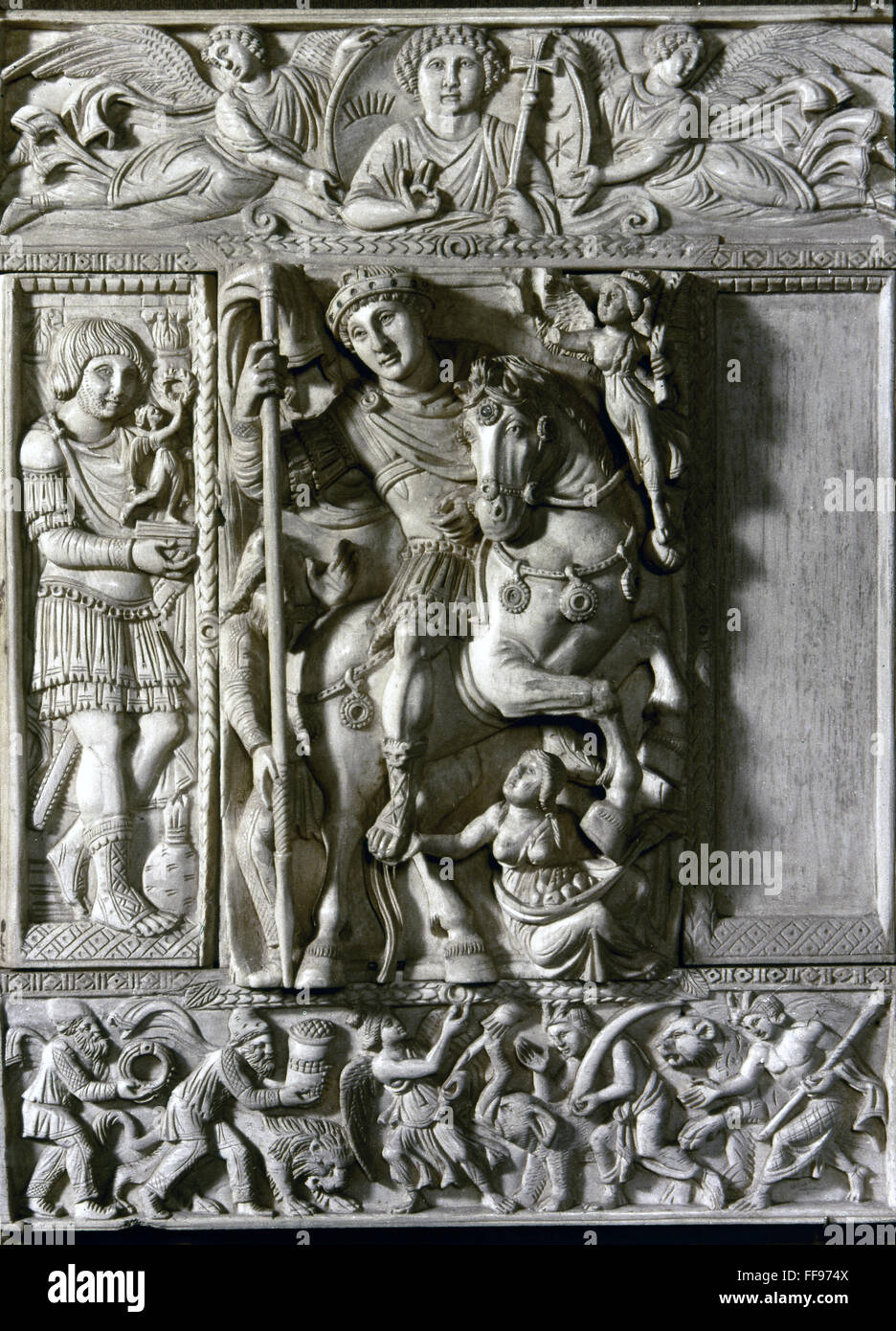 BYZANTINE EMPEROR. /nPanel from the Barberini ivory diptych, first half ...
