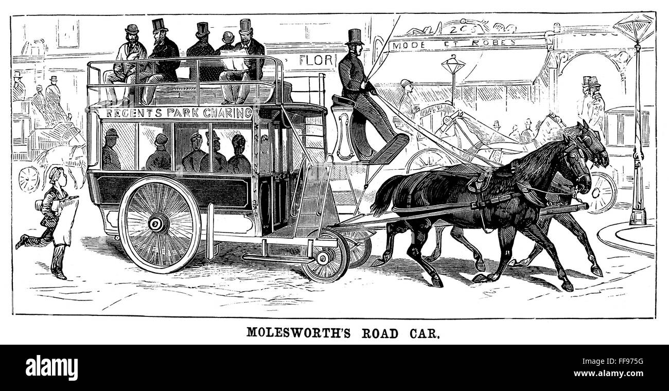 LONDON OMNIBUS, c1875. /nLondon omnibus invented by Captain Molesworth ...