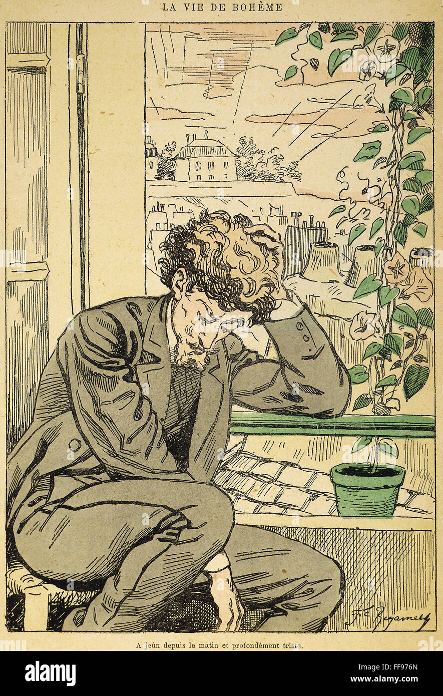 MURGER: VIE DE BOHEME. /nIllustration by Andre Gill to a 19th century ...