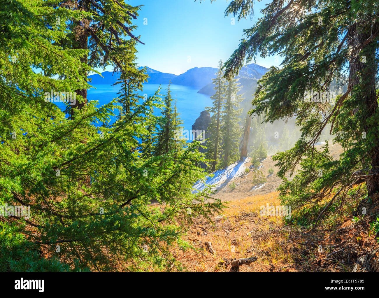blue, caldera, cliffs, crater, deep, forest, island, lake, landscape ...