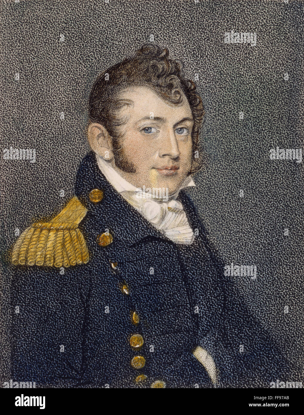 OLIVER HAZARD PERRY (1785-1819). /nAmerican naval officer. Aquatint ...