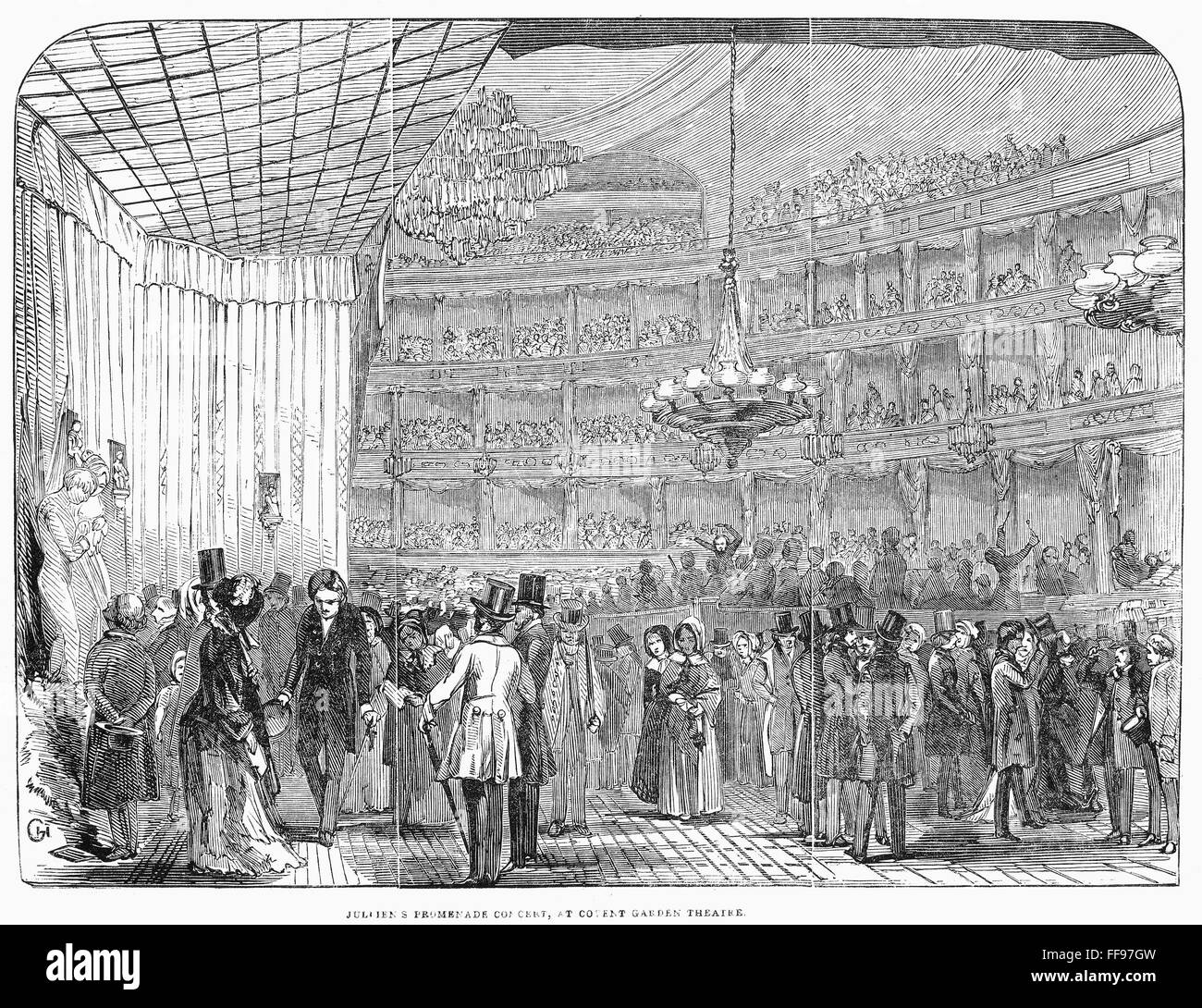 LONDON: COVENT GARDEN. /nCrowds attending a promenade concert conducted ...