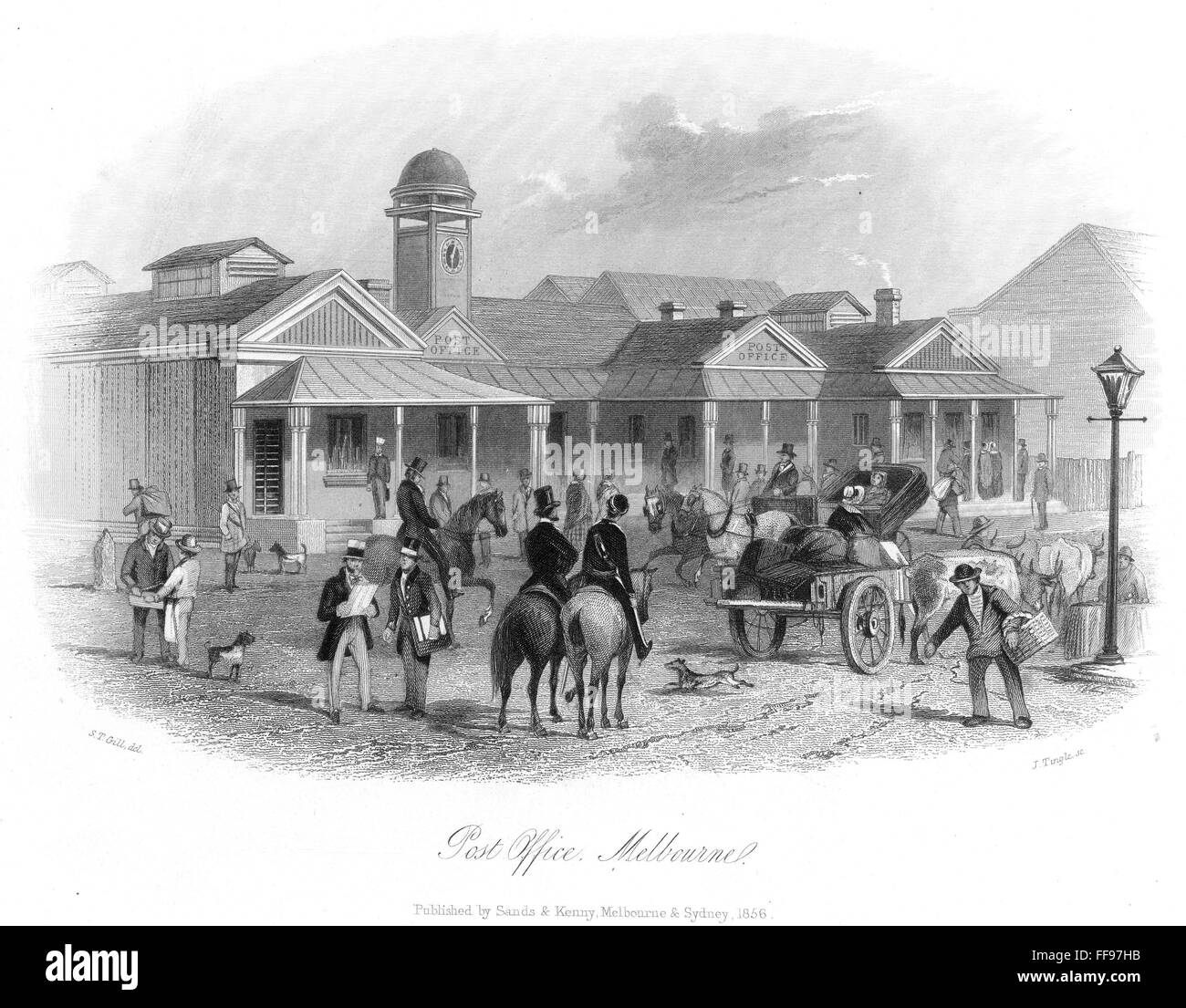 MELBOURNE POST OFFICE 1856. /nThe Post Office at Melbourne, Victoria ...