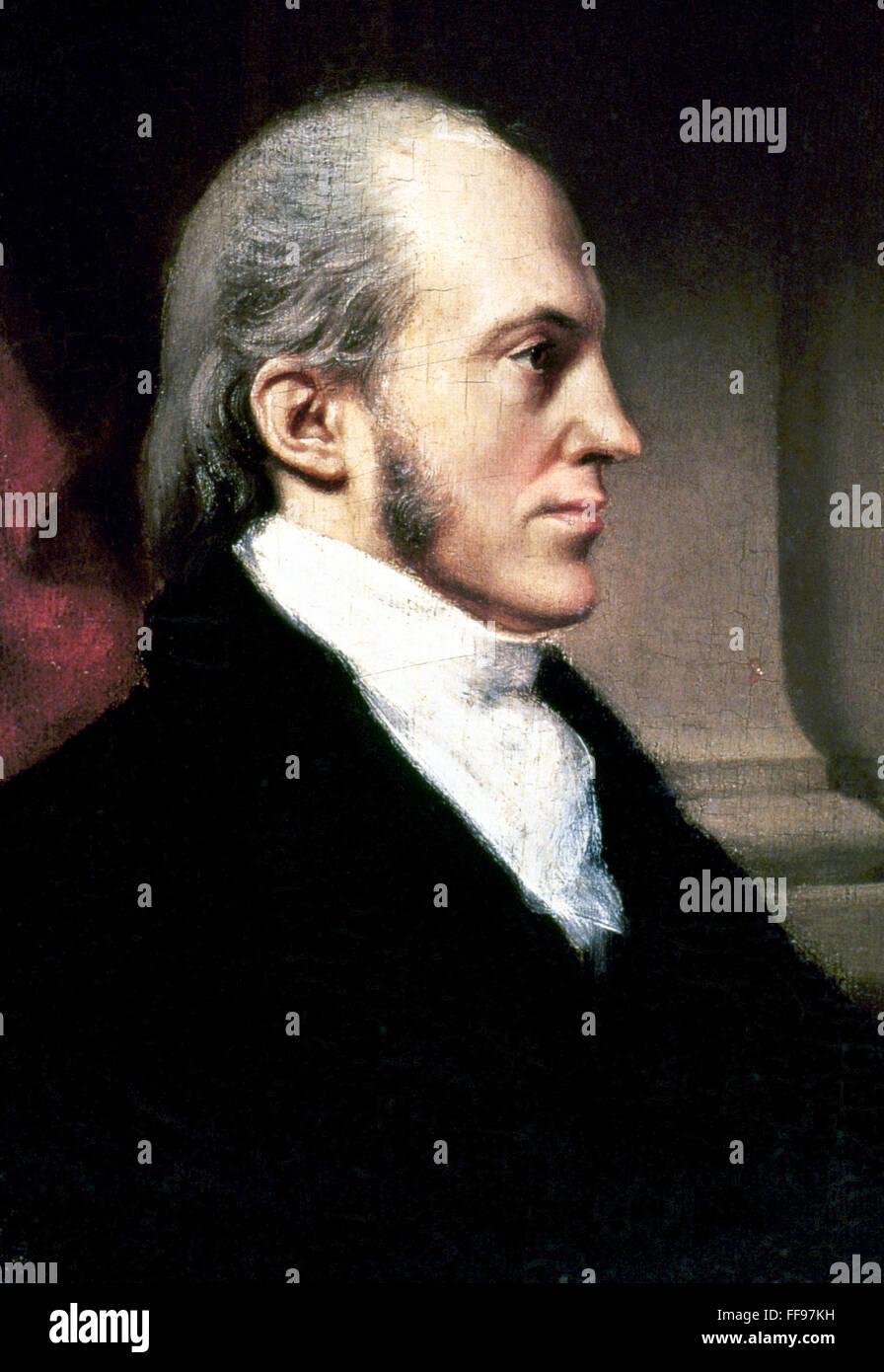 AARON BURR (1756-1836). /nAmerican political leader. Oil on panel, 1809 ...