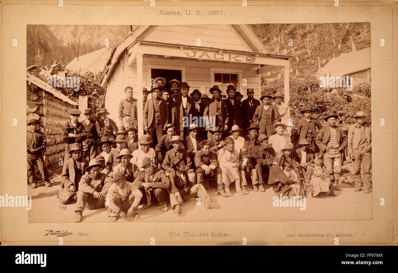 ALASKA: NATIVE AMERICANS. /nA group of Thlinket Native Americans ...