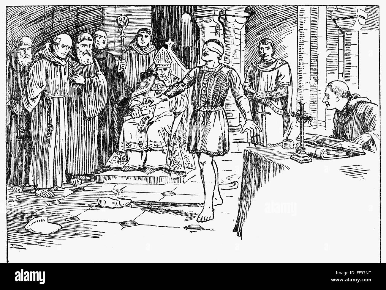 TRIAL BY ORDEAL. /nA trial by ordeal in 11th century England. Line ...