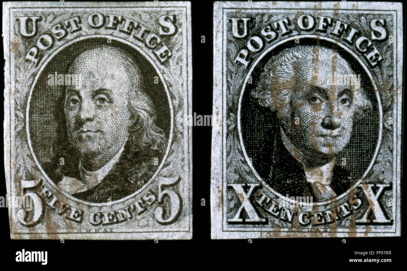 US POSTAGE STAMP, 1847. /nFirst United States general issue of postage ...