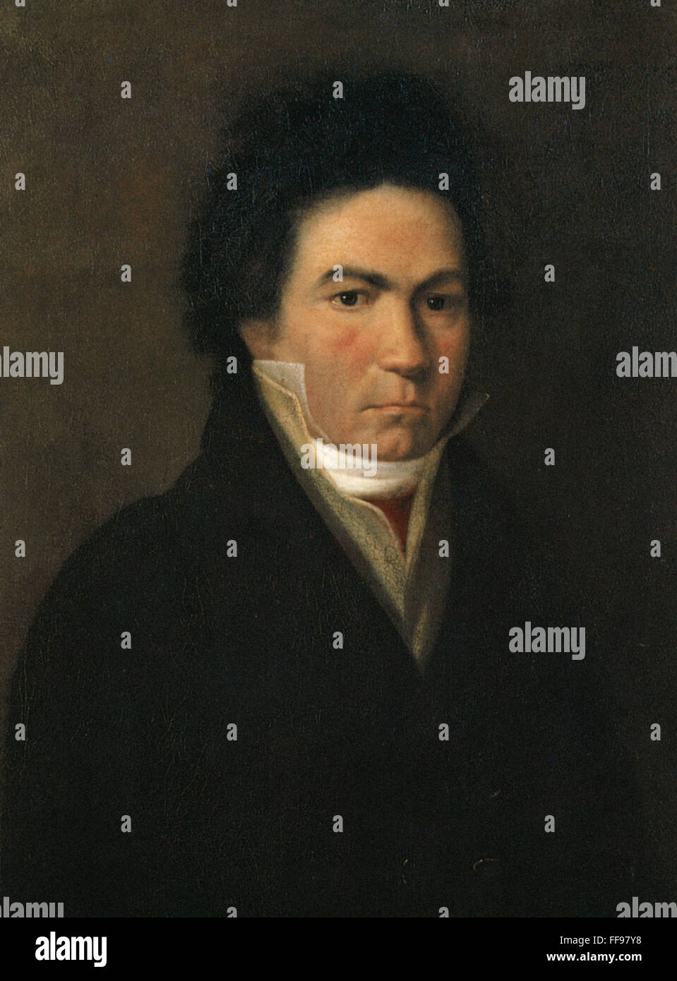 LUDWIG VAN BEETHOVEN /n(1770-1827). German composer. Oil on canvas ...