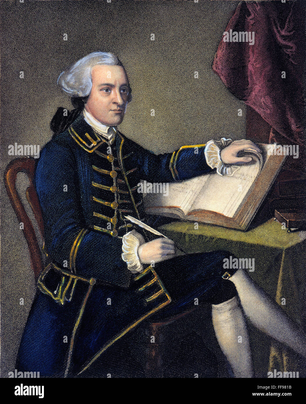 JOHN HANCOCK (1737-1793). /nAmerican revolutionary politician. Stipple ...