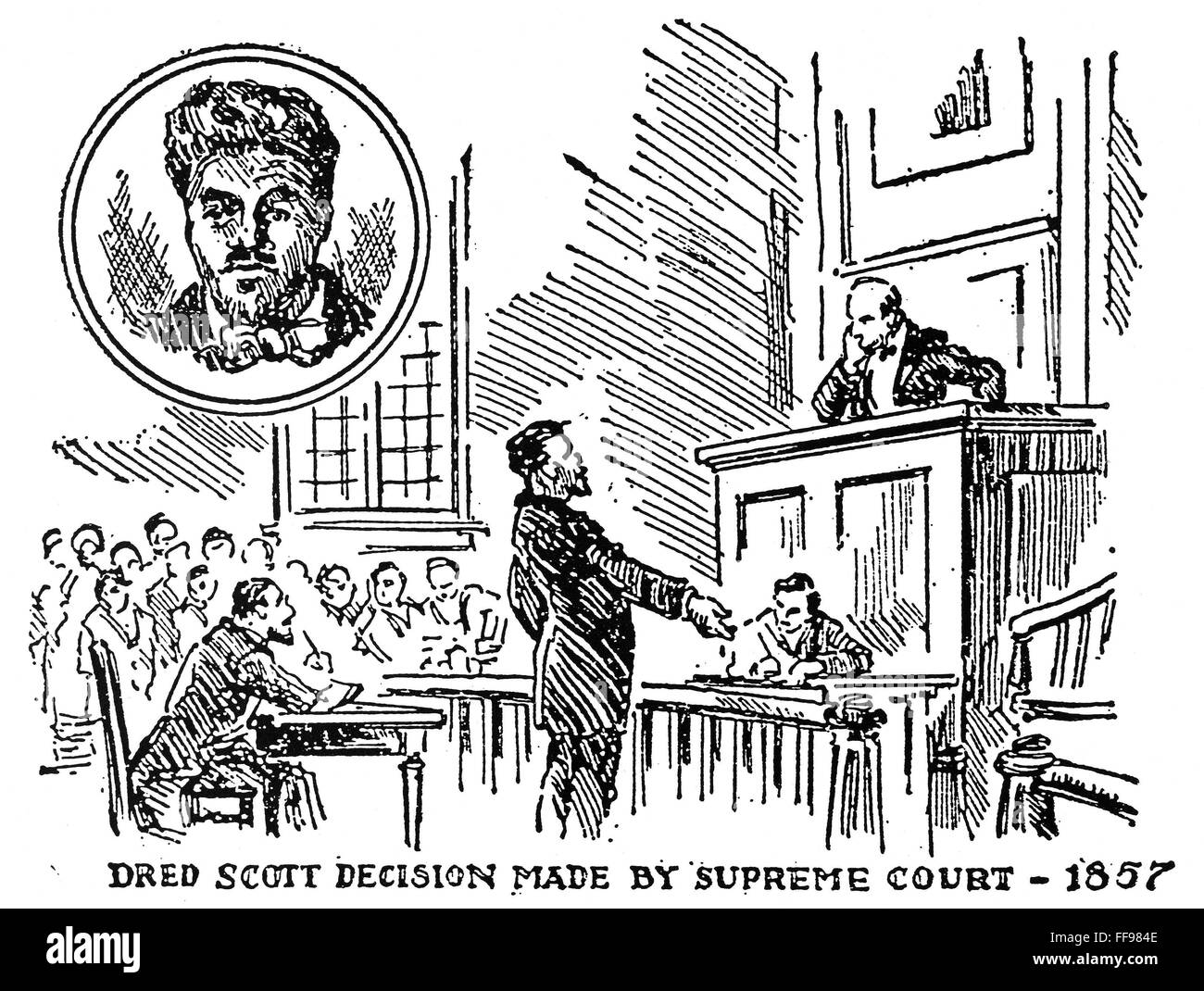 DRED SCOTT (1795-1858). /nAmerican slave. The Supreme Court handing ...