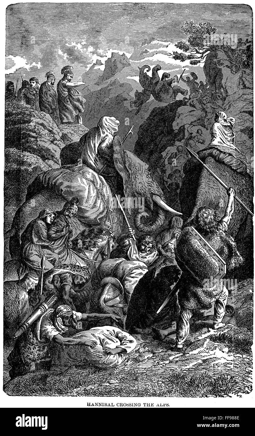 HANNIBAL (247-183 B.C.). /nCarthaginian general. Hannibal and his army ...